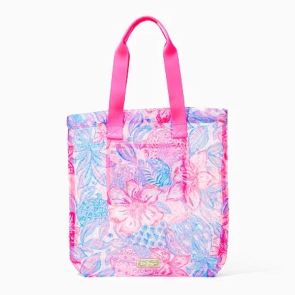 Lilly Pulitzer | Bags | Lilly Pulitzer Pink Isle Snappy Turtle Mesh ...